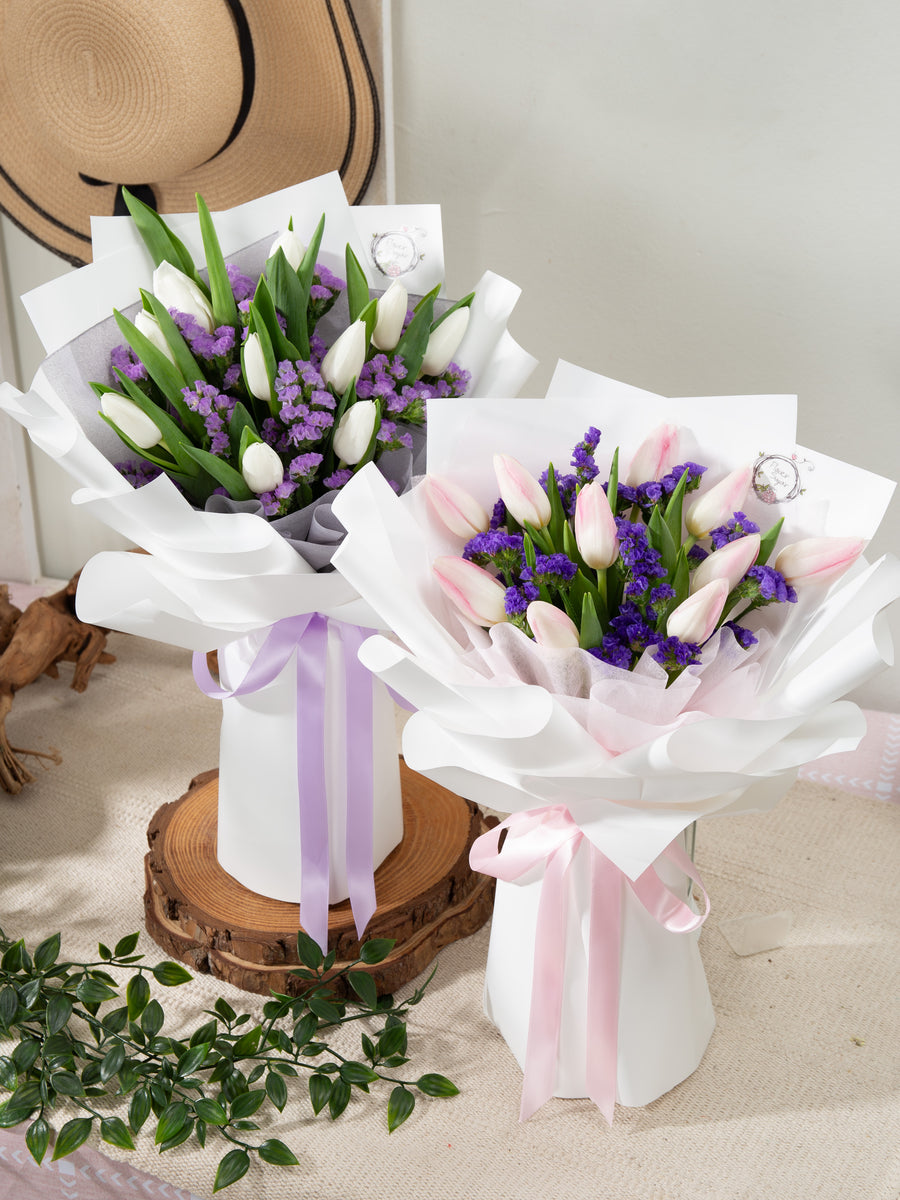 Frosted Twilight | Tulips Flower Bouquet – Flower Sugar
