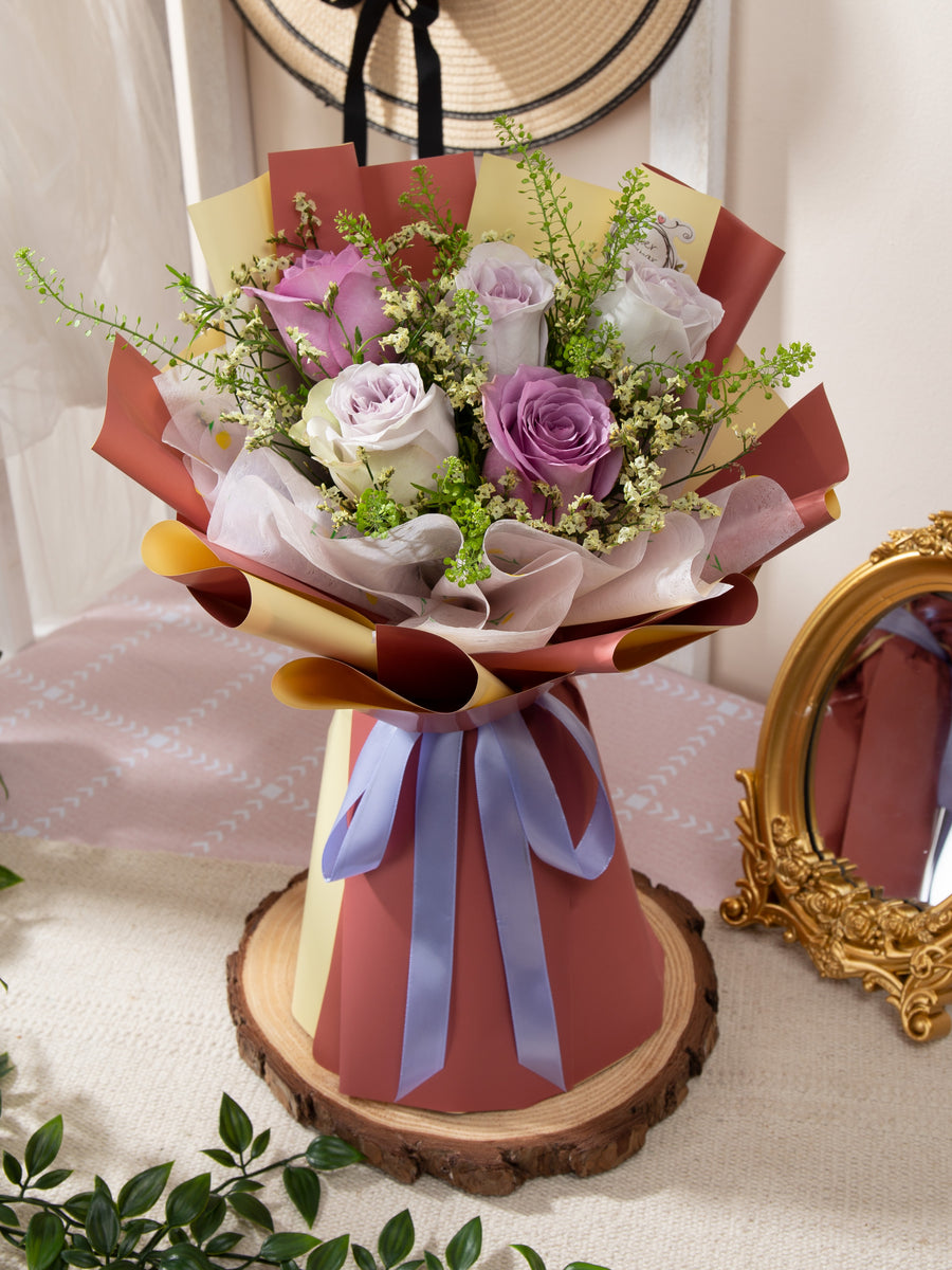 Purple Dream | Kenya Purple Rose Hand Bouquet – Flower Sugar