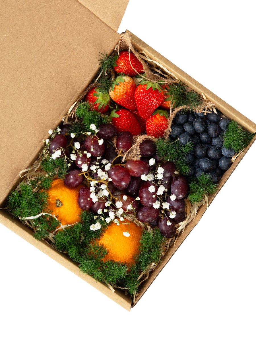 Blossom Fruit Box | Strawberry, Blueberry, Grape, Orange – Flower Sugar