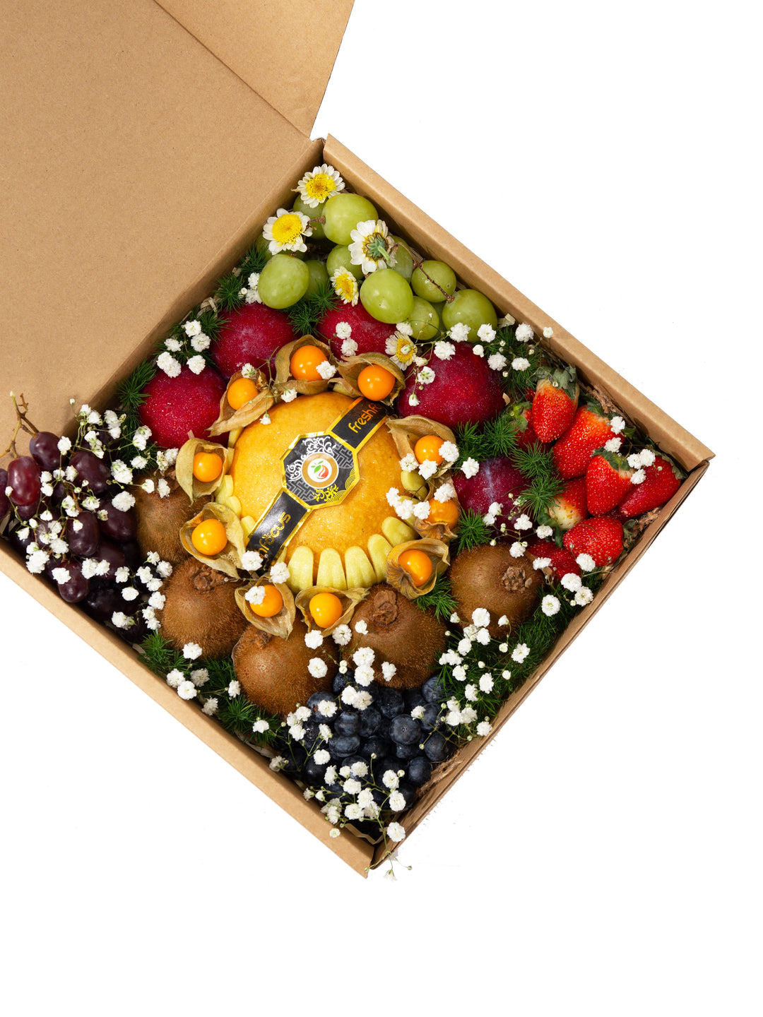 Rainbow Fruit Box | Avocado, Plum, Kiwi, Orange, Blueberry, Physalis ...