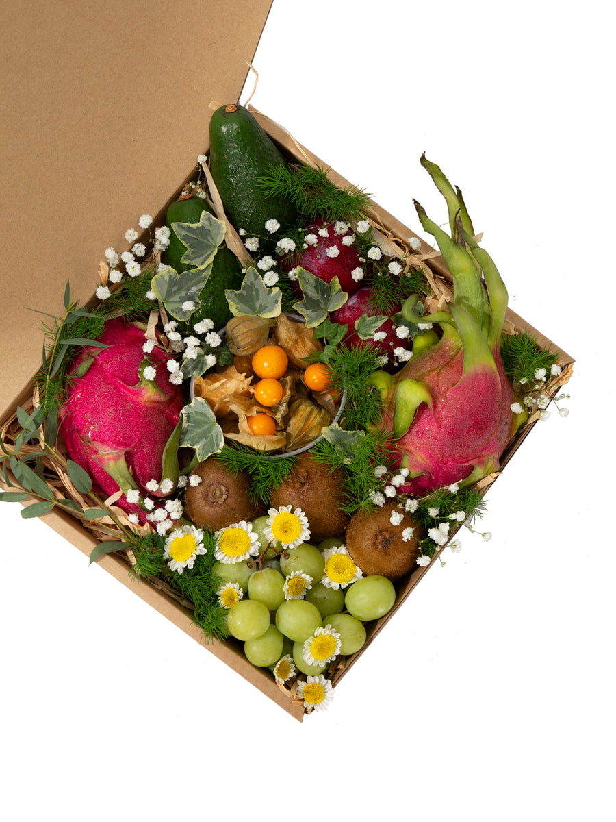 Amber Fruit Box | Dragon Fruit, Kiwi, Avocado, Plum, Physalis, Grape ...