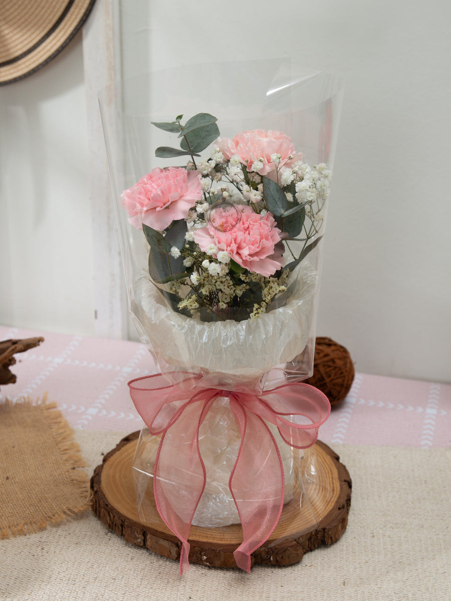 Grace Trinity | Carnation Bouquet With Baby's Breath & Casphia – Flower ...