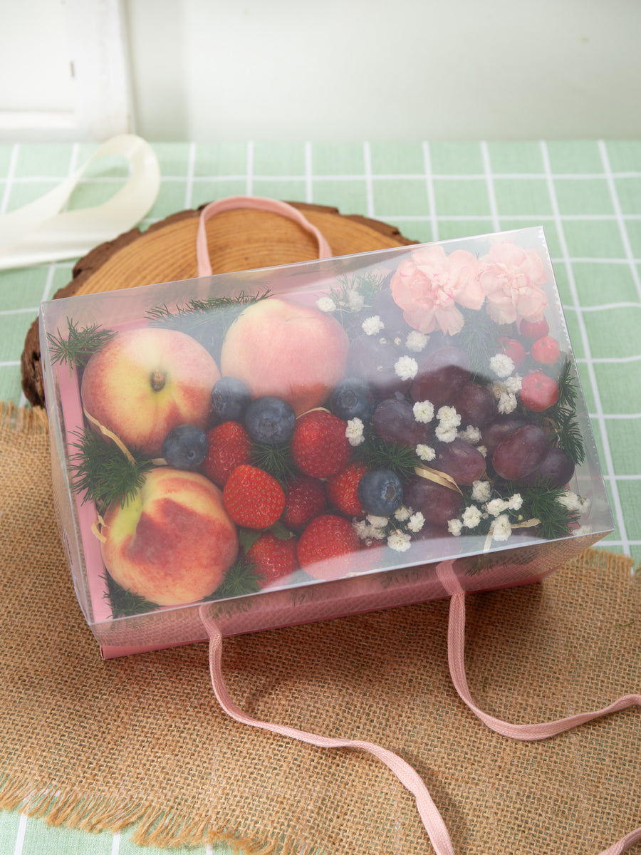 Sweet Garden Fruit Box | Peach, Grape, Strawberry, Blueberry – Flower Sugar