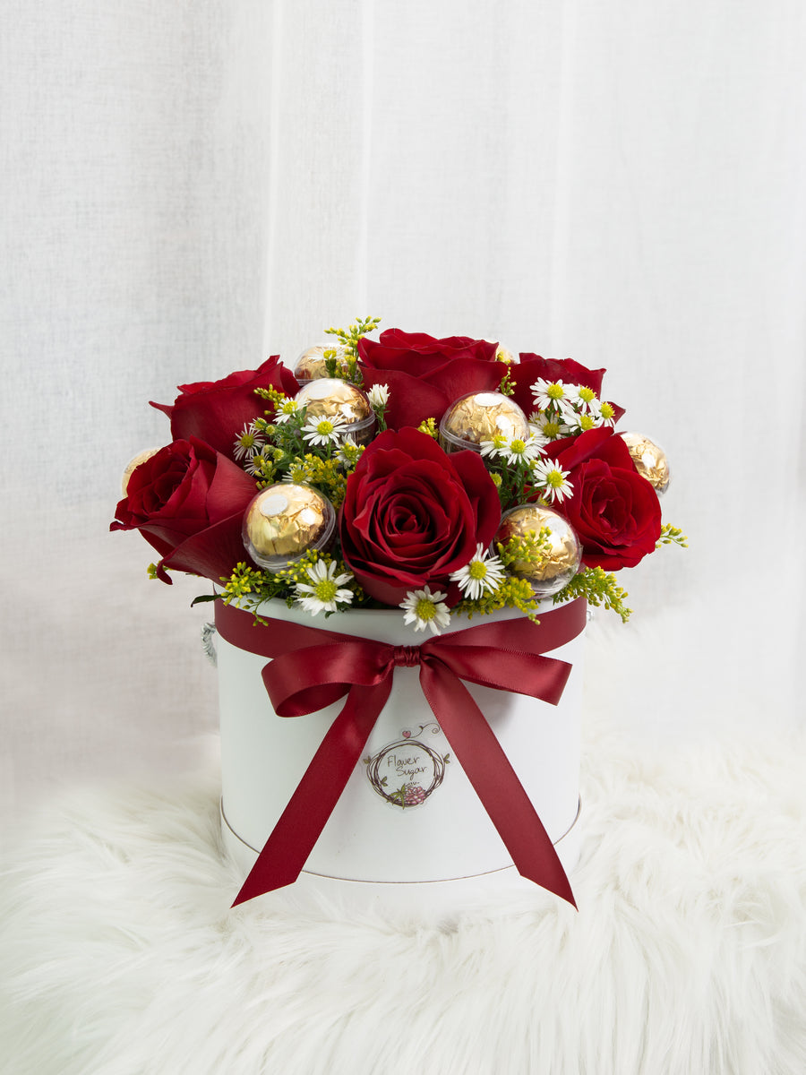Sweet Romance Flower Box With Balloon – Flower Sugar